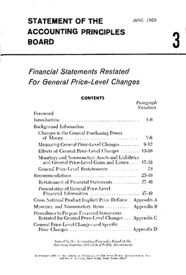 "Financial statements restated for general price-level changes; Stateme ...