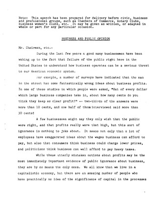"Business and public opinion [pattern speech]" by American Institute of ...