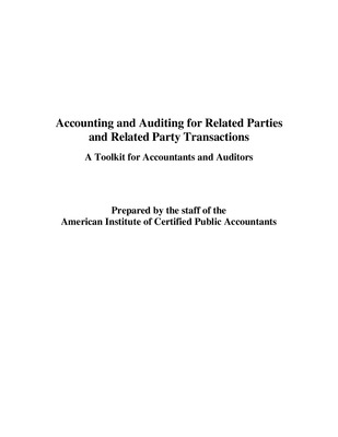 "Accounting and Auditing for Related Parties and Related Party Transact ...