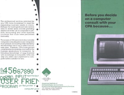 "Before You Decide on a Computer, Consult with Your CPA because.." by ...
