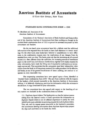 "Letter on Standard Bank Confirmation Form - 1940" by John L. Carey