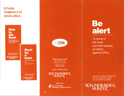 "Be Alert to Some of the Most Common Causes of Claims Against CPAs" by ...