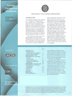 "Implementing Benchmarking; Strategic Cost Management; Strategic Manage ...