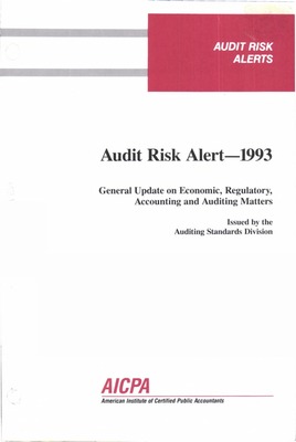 "Audit risk alert - 1993; Audit risk alerts" by American Institute of ...