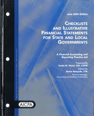 "Checklists and illustrative financial statements for state and local g ...