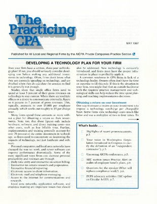 "Practicing CPA, vol. 21 no. 5, May 1997" by American Institute of ...