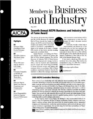 "Members in Business and Finance, May 2005" by American Institute of ...