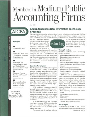 "Members in Medium Public Accounting Firms, May 2000" by American ...