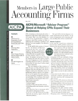 "Members in Large Public Accounting Firms, May 1997" by American ...