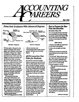 "Accounting Careers, Fall 1990" by American Institute of Certified ...
