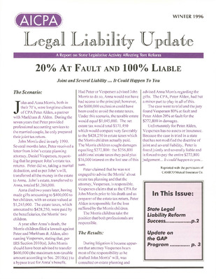 "Legal Liability Update, Volume 2, Number 1, Winter 1996" by American ...