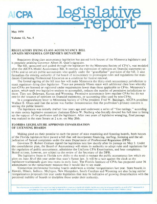 "Legislative Report, Volume 12, Number 5, May 1979" by American ...