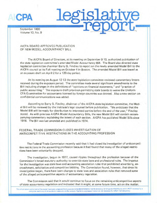 "Legislative Report, Volume 13, Number 9, September 1980" by American ...