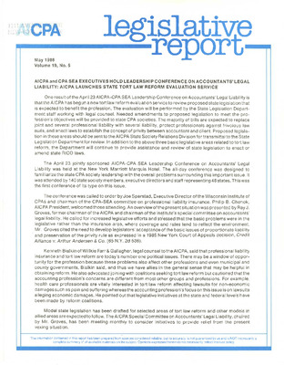 "Legislative Report, Volume 19, Number 5, May 1986" by American ...
