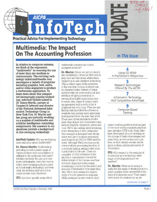 "InfoTech Update, Volume 1, Number 4, Summer 1992" by American ...