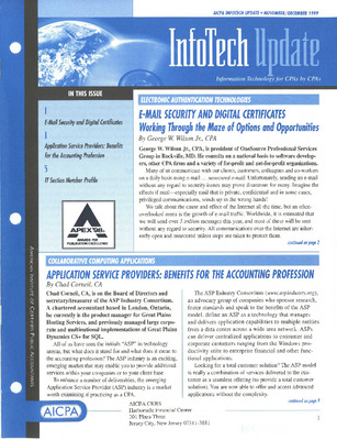 "InfoTech Update, Volume 8, Number 6, November/December 1999" by ...