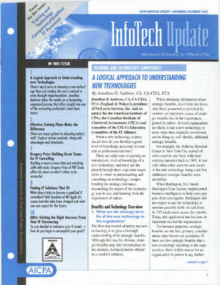 "InfoTech Update, Volume 10, Number 6, November/December 2002" by ...