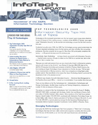 "InfoTech Update, Volume 14, Number 1, January/February 2005" by ...