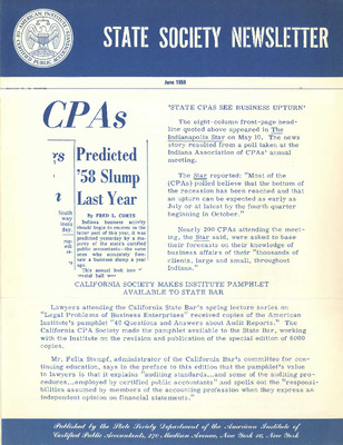 "State Society Newsletter, June 1958" by American Institute of ...