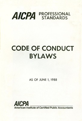 "AICPA Professional Standards: Code of conduct, Bylaws, as of June 1, 1 ...