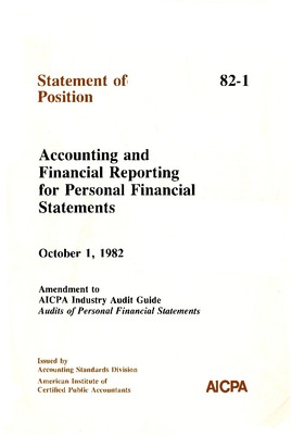 "Accounting and financial reporting for personal financial statements ...