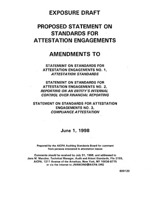 "Proposed statement on standards for attestation engagements : amendmen ...