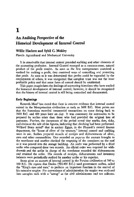 "Auditing perspective of the historical development of internal control ...