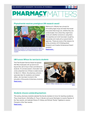 "Pharmacy Matters - May 2013" by University of Mississippi. School of ...